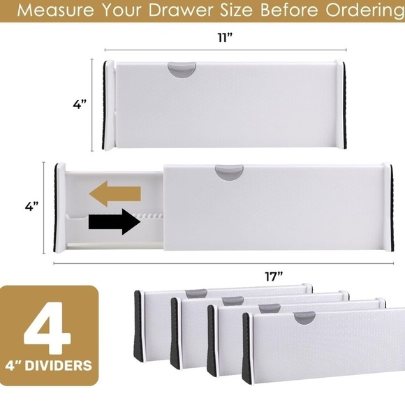 Storage & Organization | Brand New Adjustable Drawer Dividers 4pack 4 ...